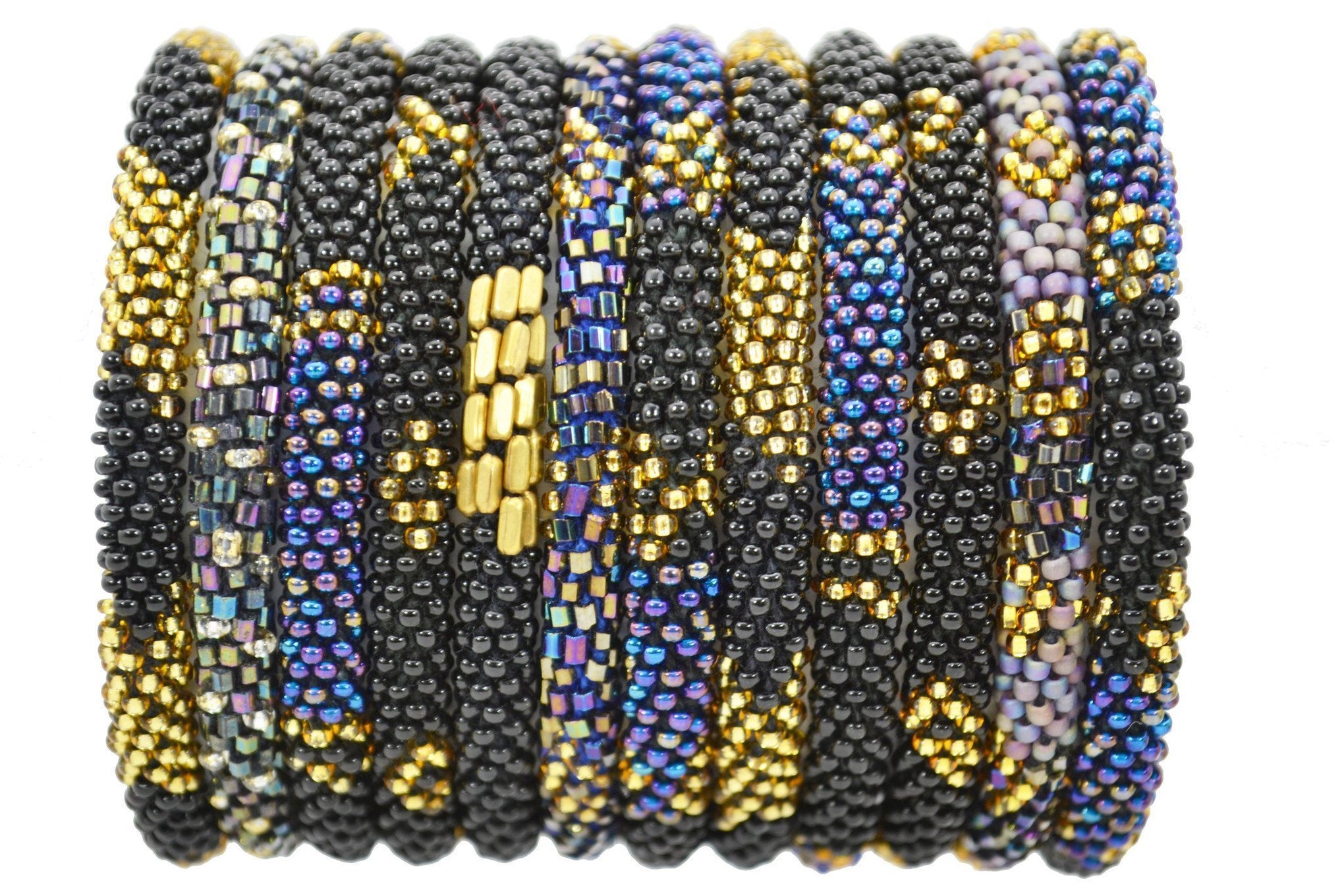 SASHKA CO. GLASS BEAD BRACELETS | SEED BEAD NEPAL ROLL BRACELETS